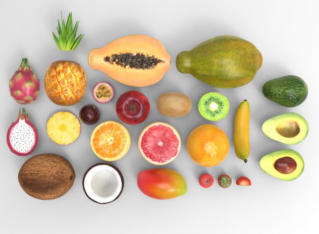 Fruit Set Free 3D Model in Fruit 3DExport