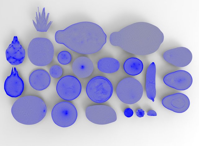 Fruit Set Free 3D Model in Fruit 3DExport