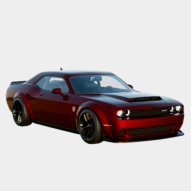 Dodge Challenger SRT Hellcat Widebody 2018 Model 3D in Mobil Sport 3DExport