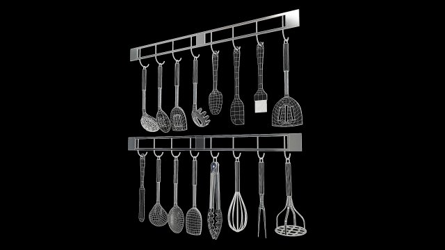 Kitchen Utensils Bundle 3D Model in Cookware Tools 3DExport