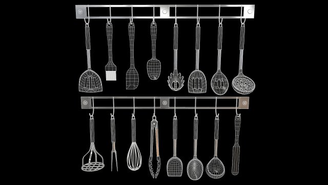 Kitchen Utensils Bundle 3D Model in Cookware Tools 3DExport