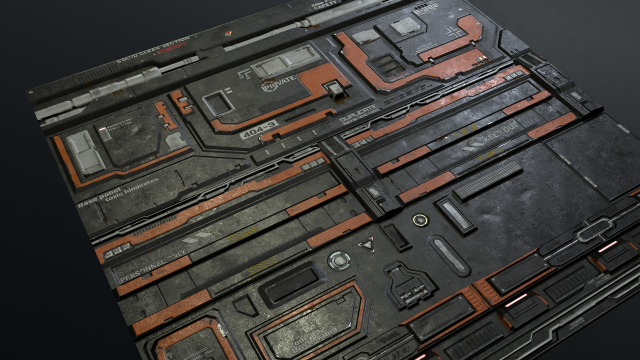 Trim Sheet Sci-Fi Environment CG Dokuları in 3D Dokuları 3DExport