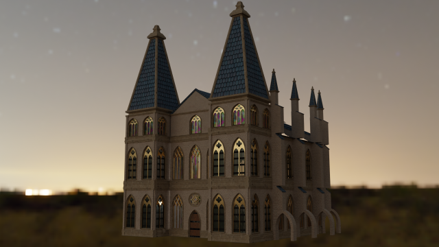 Gothic Architecture Modular 3D Model in Environment 3DExport
