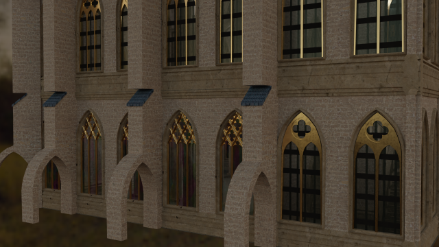 Gothic Architecture Modular 3D Model in Environment 3DExport