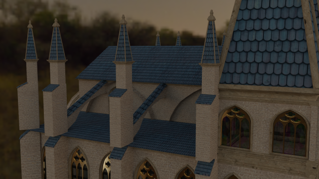 Gothic Architecture Modular 3D Model in Environment 3DExport