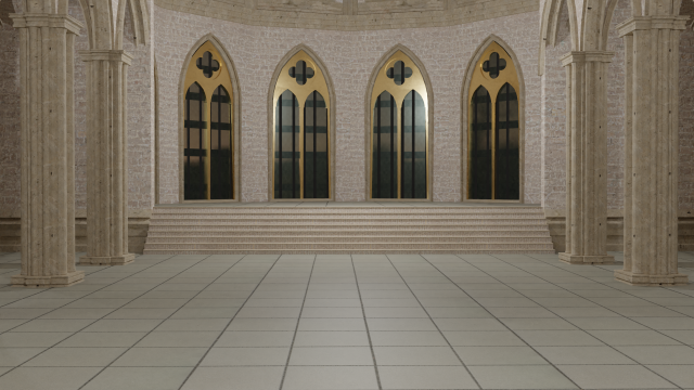 Gothic Architecture Modular 3D Model in Environment 3DExport
