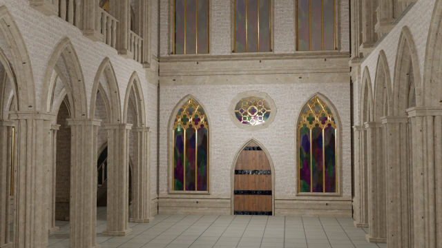 Gothic Architecture Modular 3D Model in Environment 3DExport