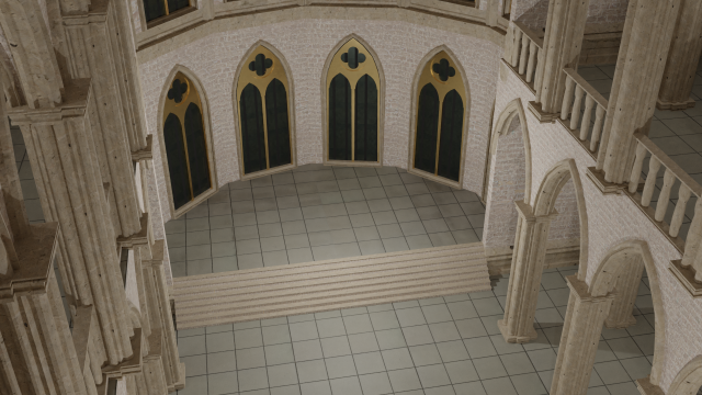 Gothic Architecture Modular 3D Model in Environment 3DExport