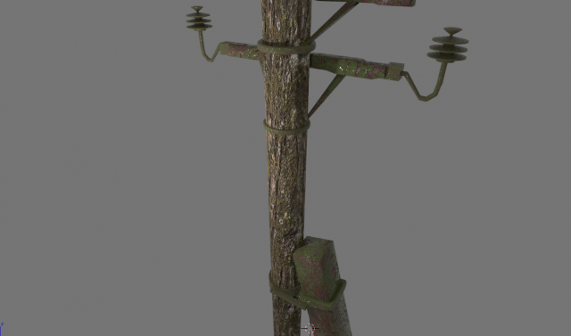 Electric rusty pole wood pole 3D Model in Other 3DExport