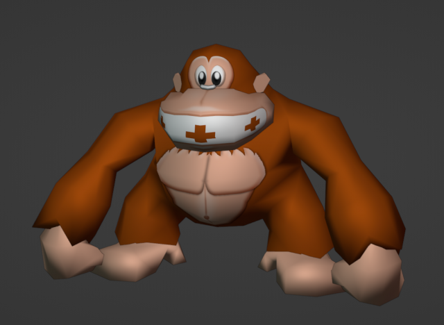 Donkey Kong Classic in Nintendo 64 style Low-poly 3D Model in Cartoon ...