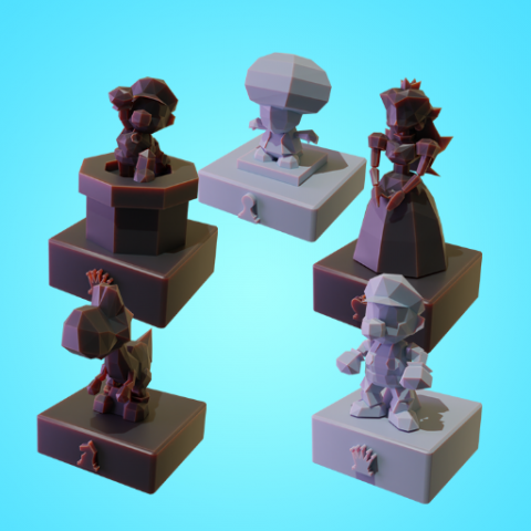 Chess Pieces Mario 64 Star Fox 64 Megaman Kirby and Castlevania LoD for ...