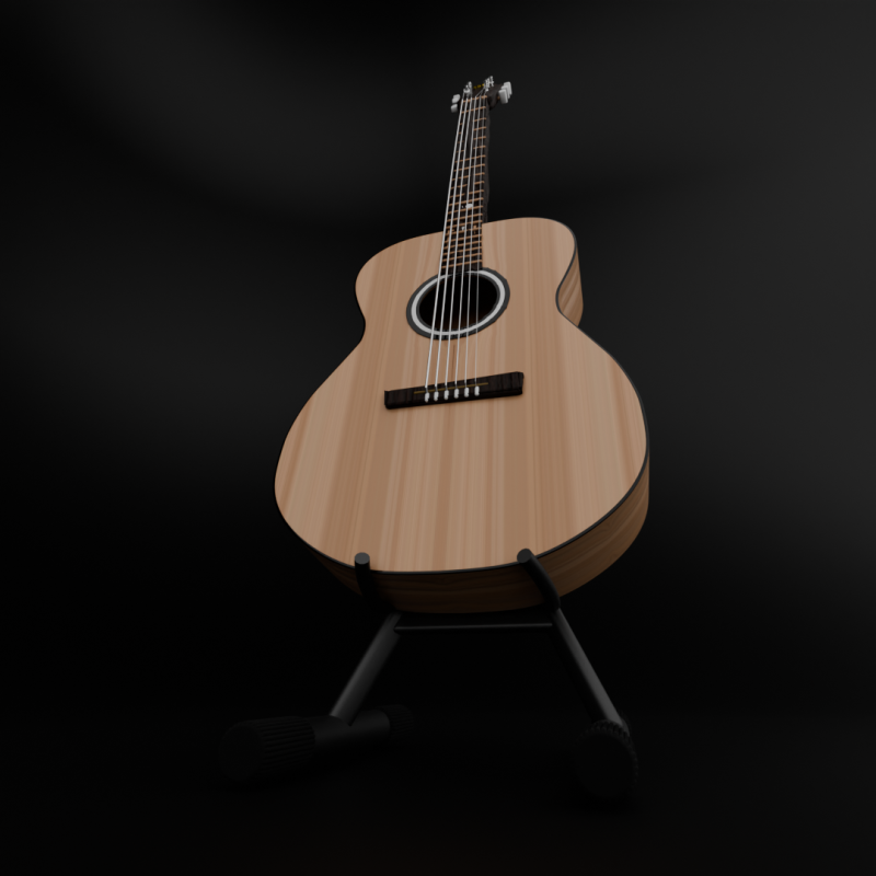 Guitar with textures 3D Model in Guitar 3DExport