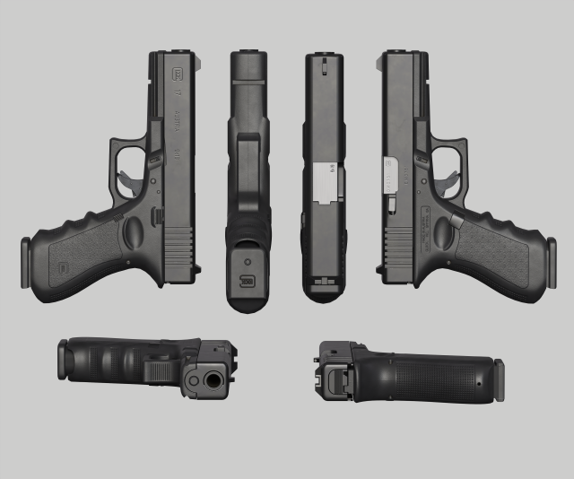 Glock 17 Pistol 3D Model in Pistol 3DExport