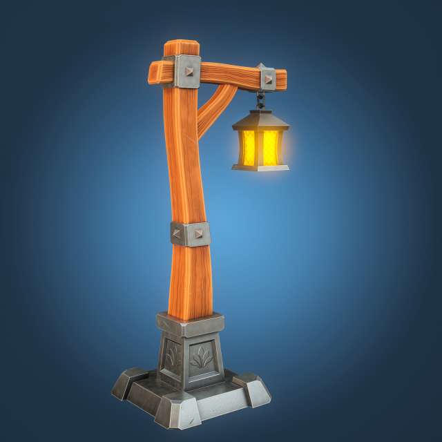 Stylized Lamp post 3D Model in Lamp 3DExport