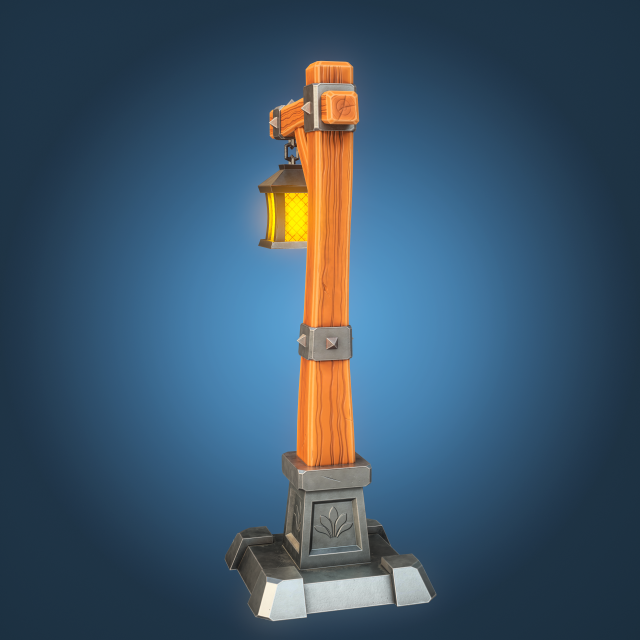 Stylized Lamp post 3D Model in Lamp 3DExport