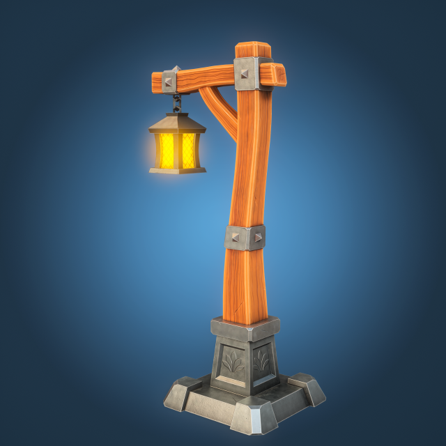 Stylized Lamp post 3D Model in Lamp 3DExport