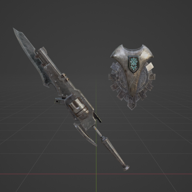 Iron Gunlance - Monster Hunter World 3D Model in Heavy Weapon 3DExport