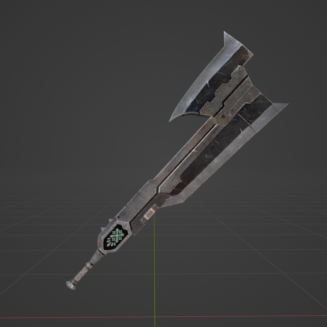 Proto Iron Axe - Monster Hunter World 3D Model in Melee 3DExport