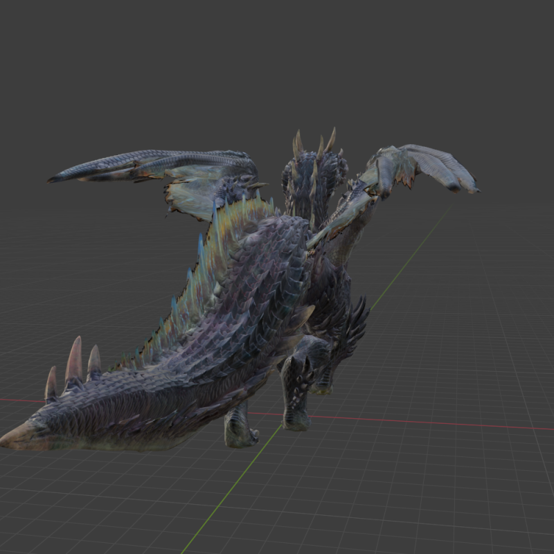Alatreon - Monster Hunter World 3D Model in Monster 3DExport