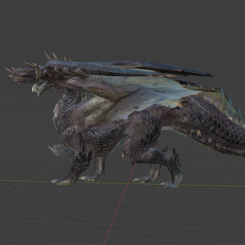 Alatreon - Monster Hunter World 3D Model in Monster 3DExport