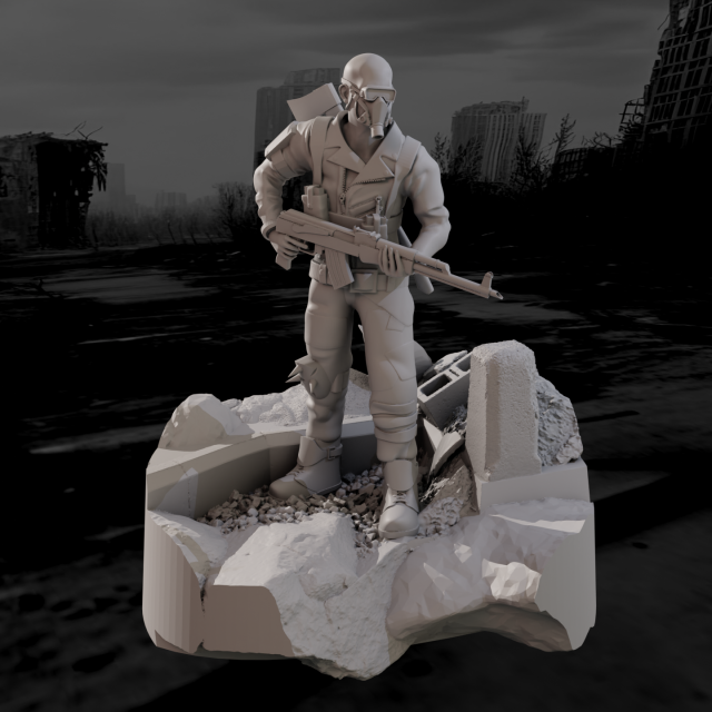 Scavenger Bravo 1-35 scale miniature 3D Print Model in Man 3DExport