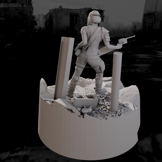 Scavenger Charlie 1-35 scale miniature 3D Print Model in Woman 3DExport