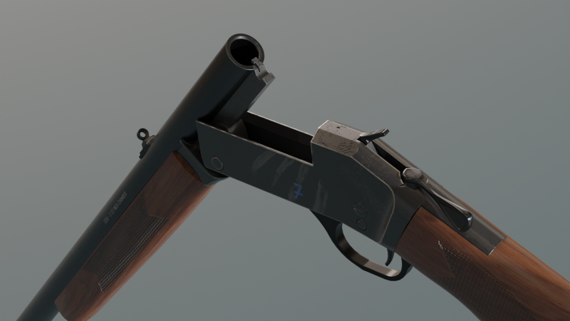Henry Single Shot Shotgun Game-Ready 3D Model in Shotguns 3DExport