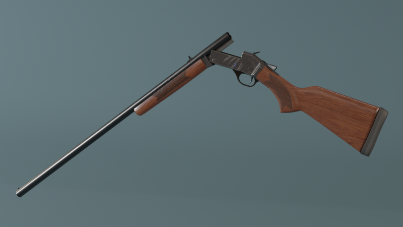 Henry Single Shot Shotgun Game-Ready 3D Model in Shotguns 3DExport