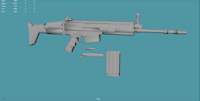 FN SCAR 3D Model in Artillery 3DExport