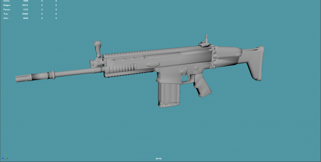 FN SCAR 3D Model in Artillery 3DExport