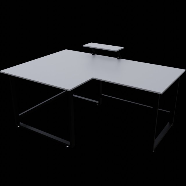 Angled computer desk 3D Model in Table 3DExport