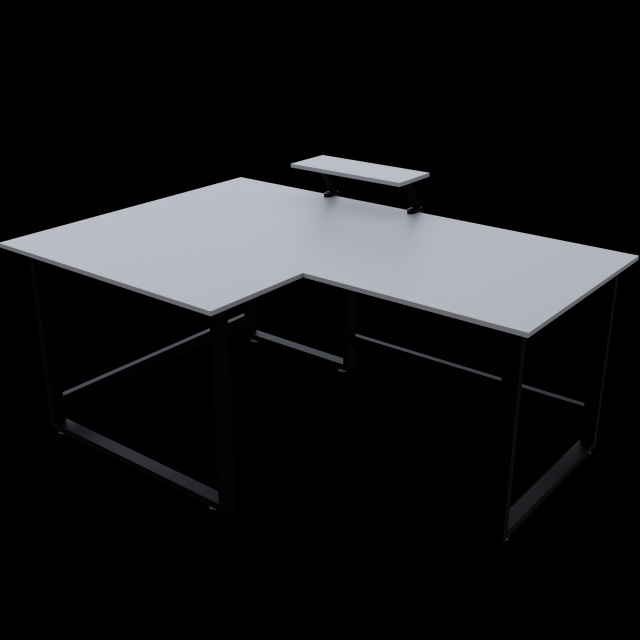 Angled computer desk 3D Model in Table 3DExport