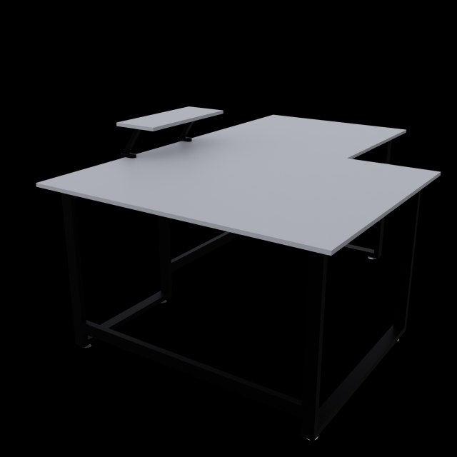 Angled computer desk 3D Model in Table 3DExport