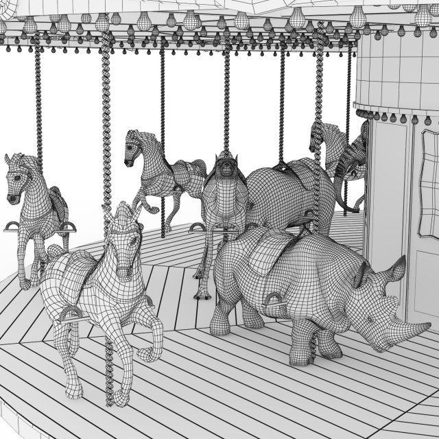 Carousel 3D Model in Environment 3DExport