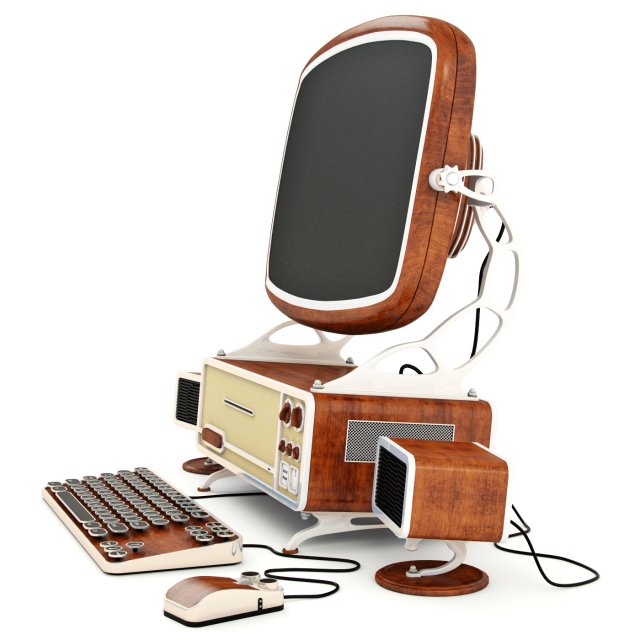 Computer Old style 3D Model in Computer 3DExport
