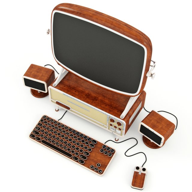 Computer Old style 3D Model in Computer 3DExport