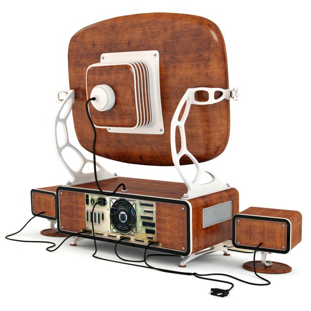 Computer Old style 3D Model in Computer 3DExport