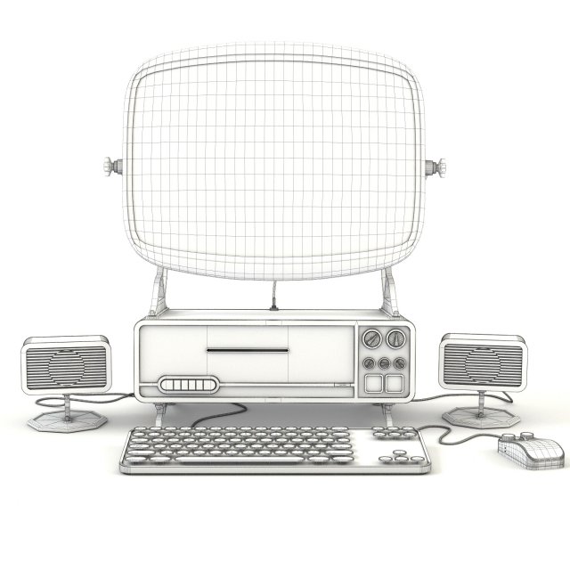 Computer Old style 3D Model in Computer 3DExport