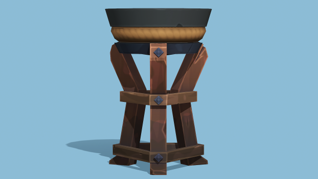 Stylized Torch Stand - PBR Game Ready 3D Model in Floor Lamps 3DExport