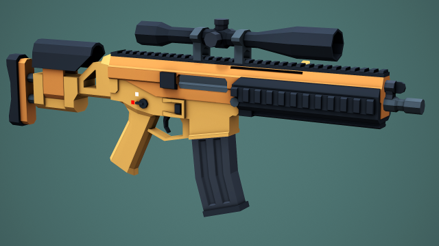Stylized Modular ACR Rifle Low Poly Mobile Ready 3D Model in Rifle 3DExport