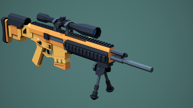 Stylized Modular ACR Rifle Low Poly Mobile Ready 3D Model in Rifle 3DExport