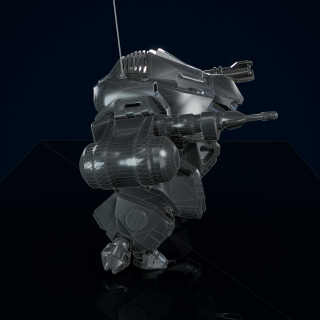 Battle Mech Low-poly model Modèle 3D in Robot 3DExport