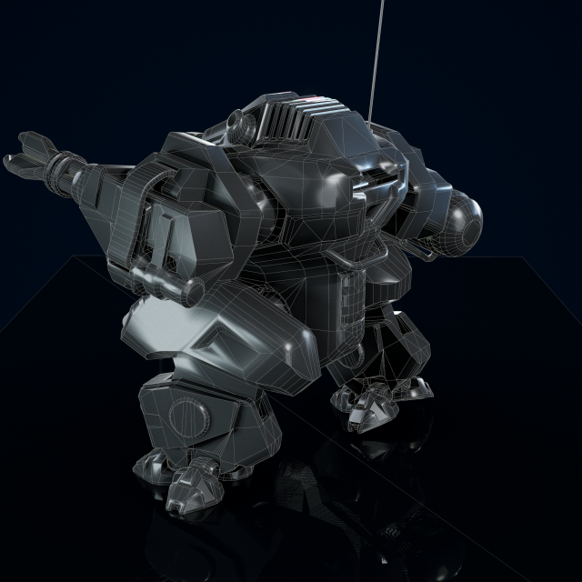 Battle Mech Low-poly model Modèle 3D in Robot 3DExport