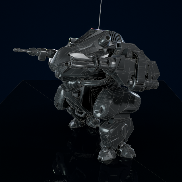 Battle Mech Low-poly model Modèle 3D in Robot 3DExport