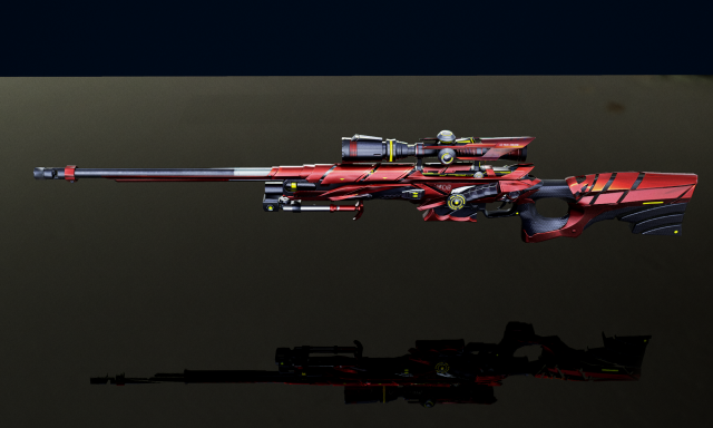 3D Red AWM Low-poly 3D Model in Machine Gun 3DExport