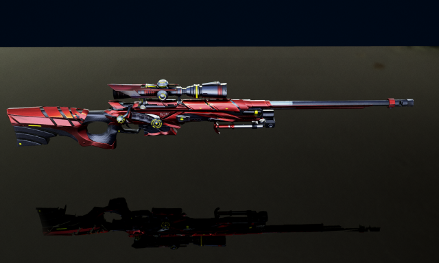 3D Red AWM Low-poly 3D Model in Machine Gun 3DExport