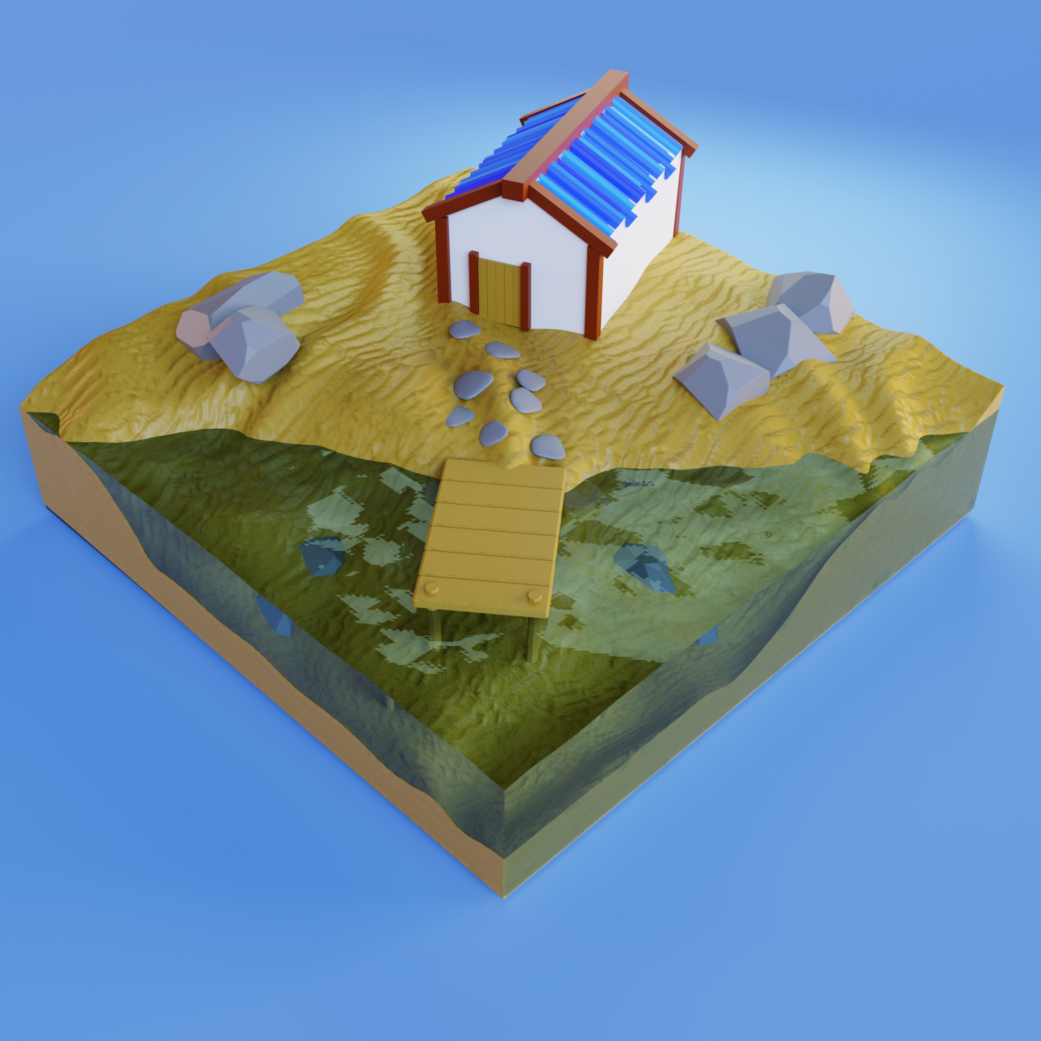 Little island 3D Model in Terrain 3DExport