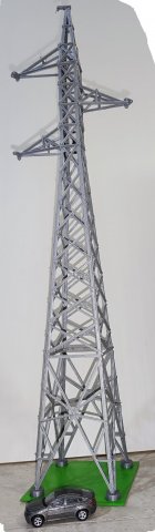 Lattice tower four blocks concrete electric torre elctrica poste 3D ...