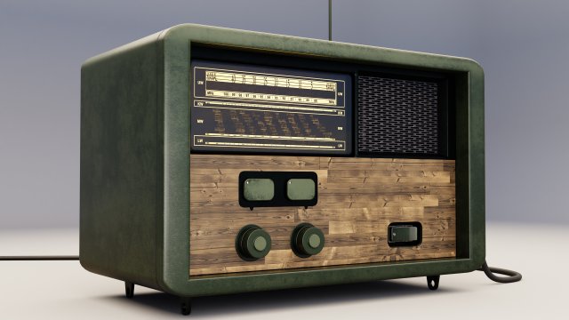 Vintage radio 3D Model in Audio 3DExport