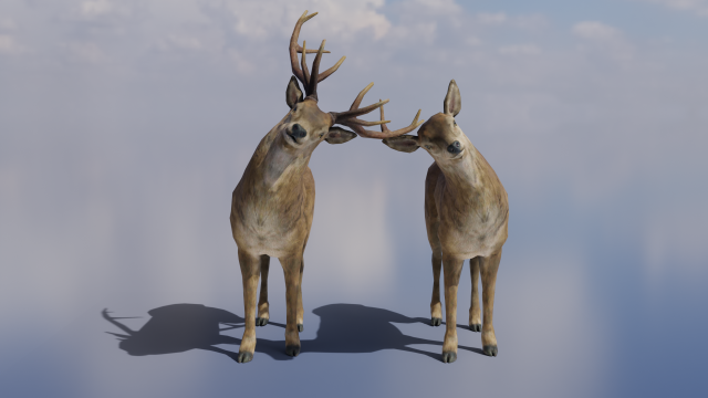 PUBG Mobile Deer Stag and Doe Animated and Rigged 3D Model in Deer 3DExport